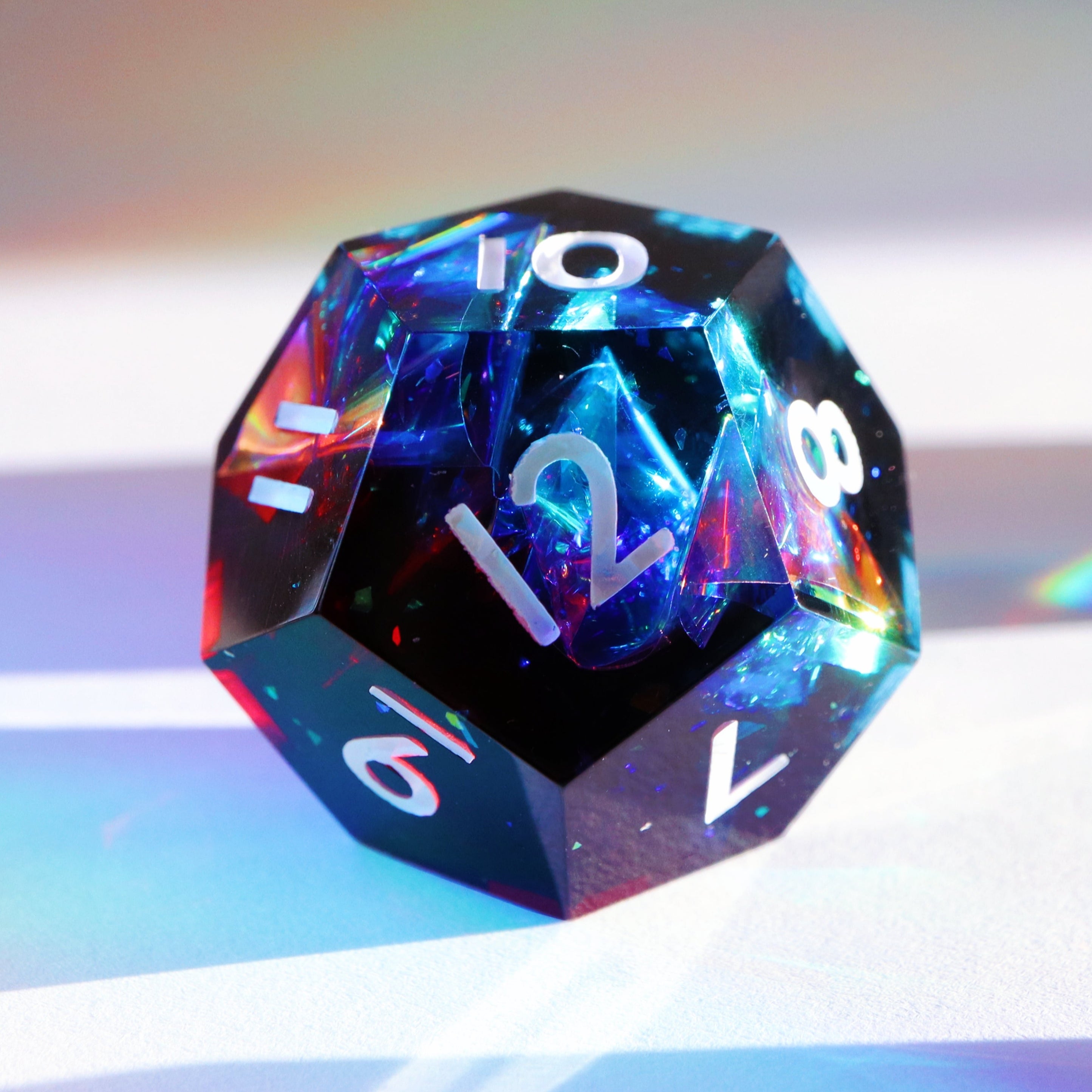 Chromatic Aberration Chonk Dice - Sharp Edge Resin Dice Set ...