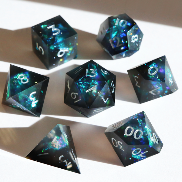 Deep Space Matte Galaxy Dice - Sharp Edge Resin Dice Set – Everything Dice