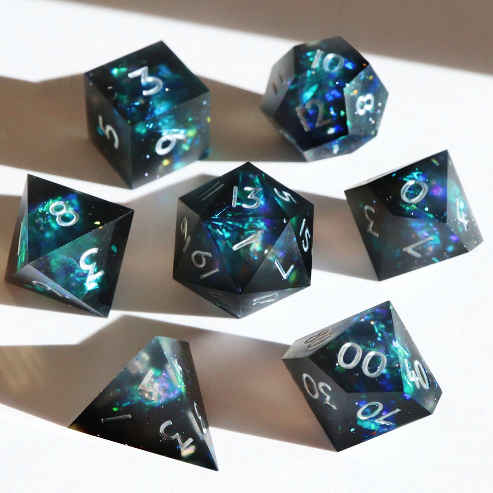 Deep Space Matte Galaxy Dice - Sharp Edge Resin Dice Set – Everything Dice