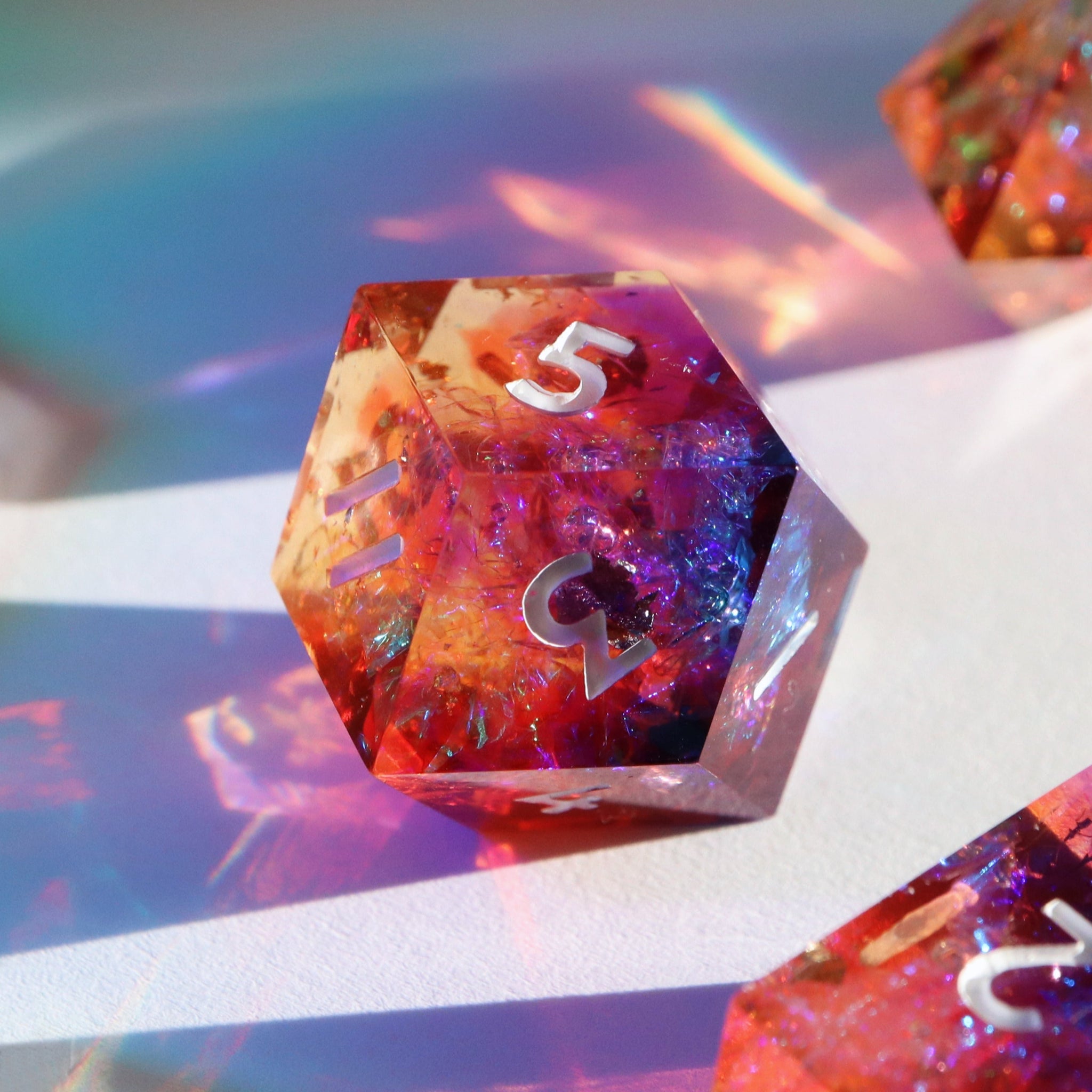Sunspell Crystal 8pc Dice - Sharp Edge Resin Dice Set – Everything Dice