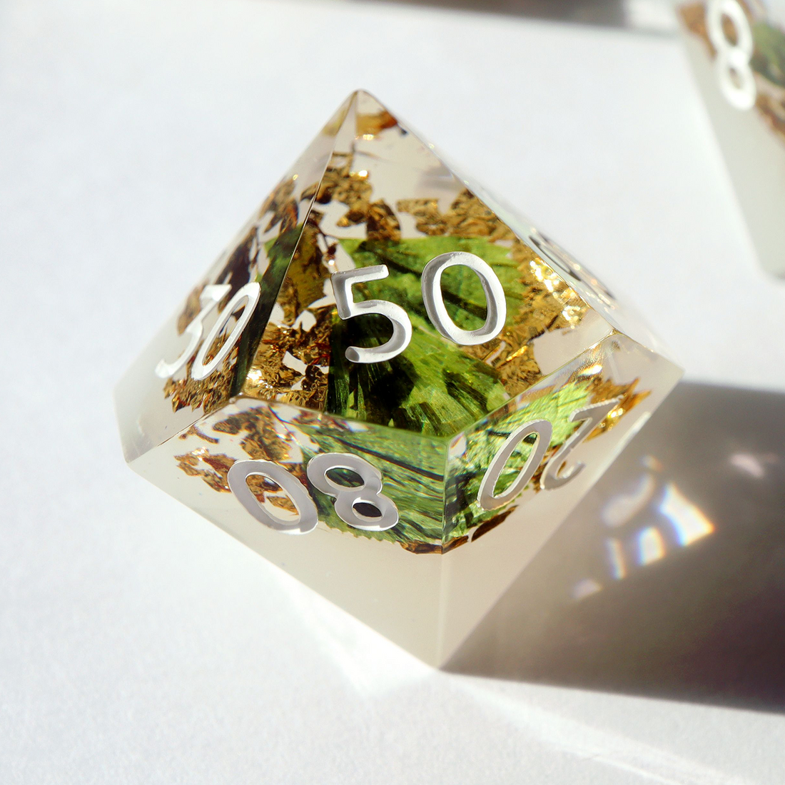 Verdure Leaf Floral Dice - Sharp Edge Resin Dice Set – Everything Dice