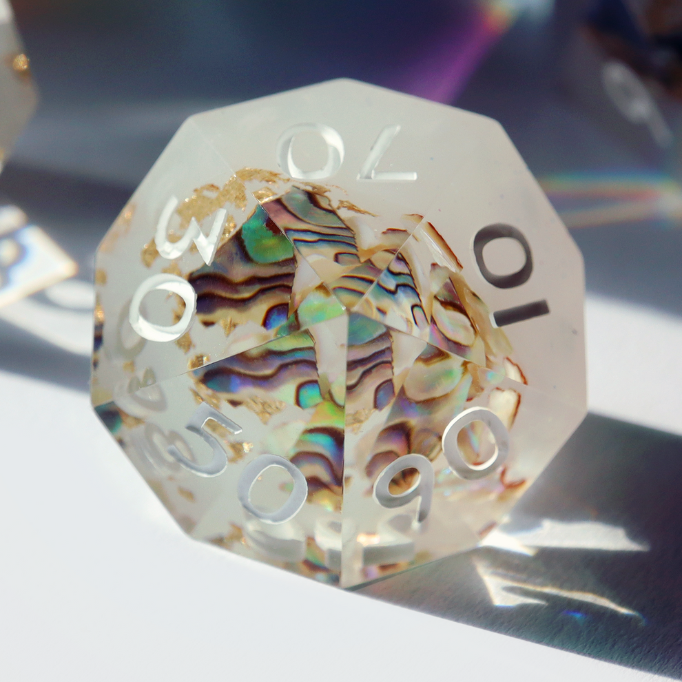 Leviathan Scales Opal Shell Dice - Sharp Edge Resin Dice Set ...
