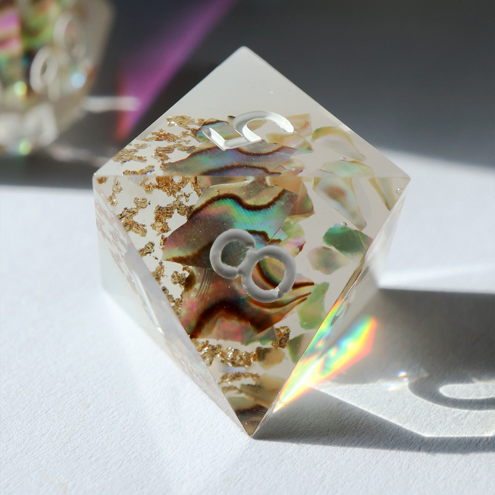 Leviathan Scales Opal Shell Dice - Sharp Edge Resin Dice Set ...