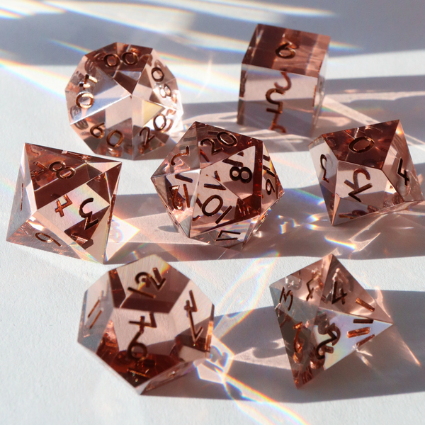 Ritz Quartz Dice - Sharp Edge Resin Dice Set – Everything Dice