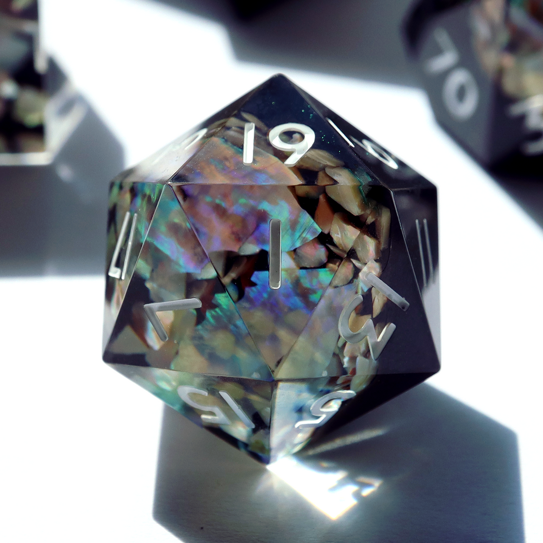 Siren Scales Opal Dice - Sharp Edge Resin Dice Set – Everything Dice