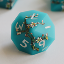 Almond Blossoms Handpainted Dice - Sharp Edge Resin Dice Set ...