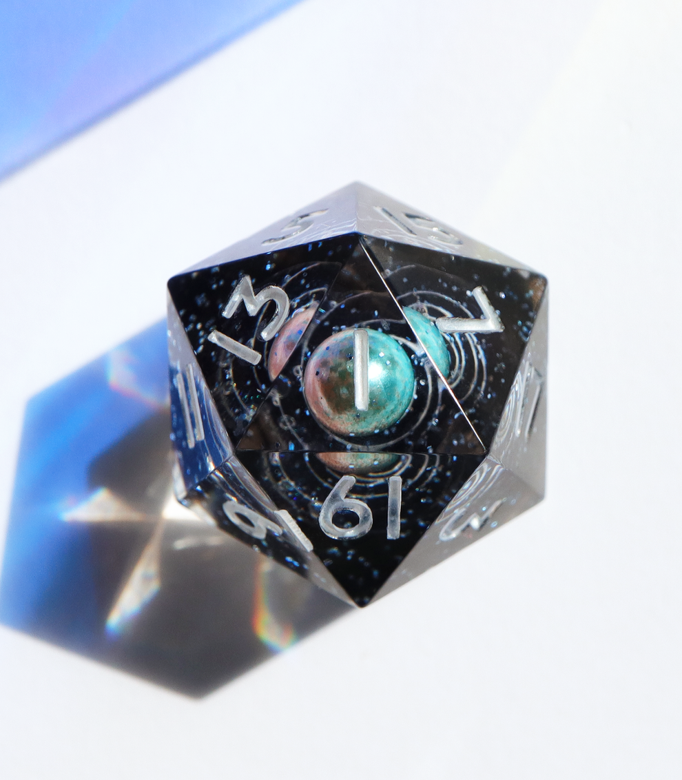 Andromeda Luxe Planet Galaxy Dice - Sharp Edge Resin Dice Set ...