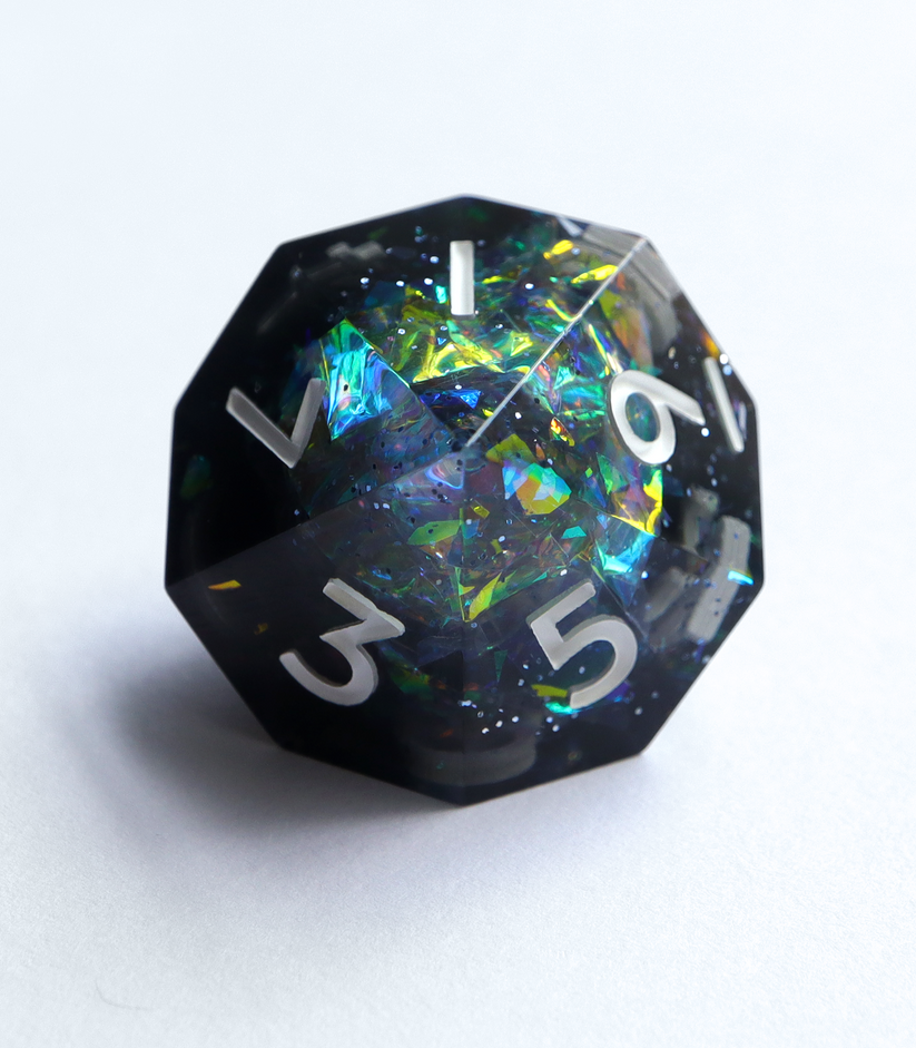 Astral Illusions Holographic Galaxy Dice - Sharp Edge Resin Dice Set ...