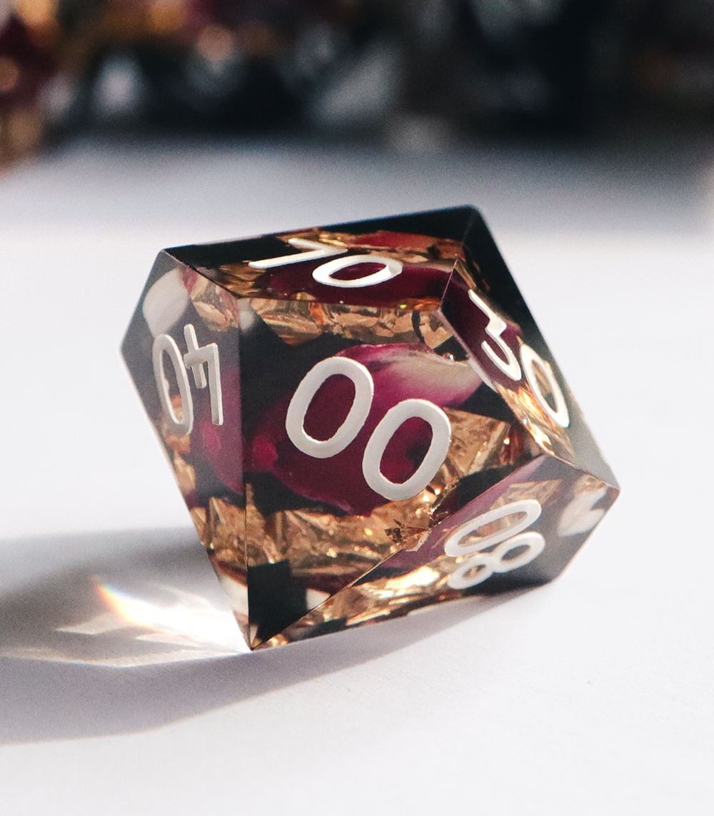 Beloved Rose Petal Dice - Sharp Edge Resin Dice Set – Everything Dice