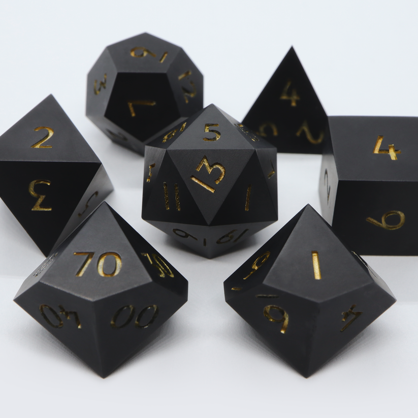 The Black Obelisk Matte Dice - Sharp Edge Resin Dice Set – Everything Dice