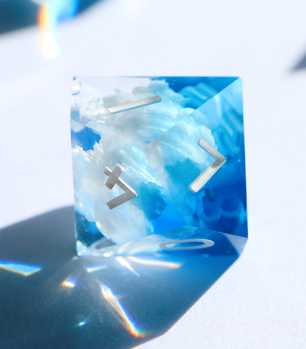 Blue Sky Hymnal Cloud Dice - Sharp Edge Resin Dice Set – Everything Dice