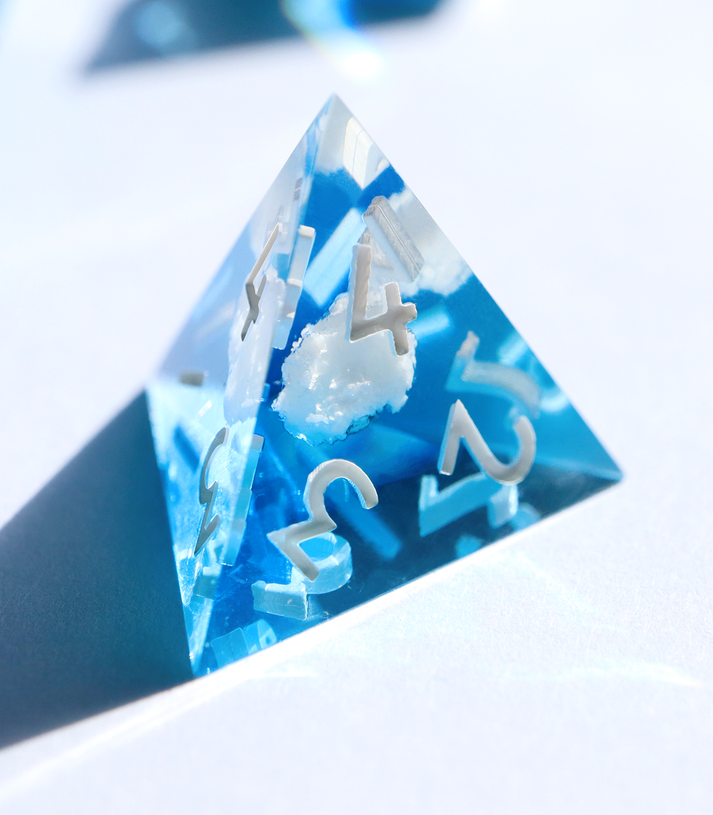 Blue Sky Hymnal Cloud Dice - Sharp Edge Resin Dice Set – Everything Dice