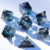 Coldhearted Ice Smoke Dice - Sharp Edge Resin Dice Set – Everything Dice