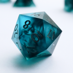 Drowned Sea Matte Smoke Dice - Sharp Edge Resin Dice Set – Everything Dice