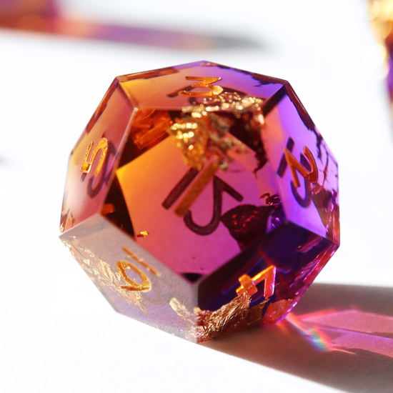 Eternal Sunset Retro Sunset Dice - Sharp Edge Resin Dice Set ...