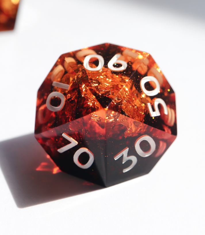 Fireheart Elemental Fire Dice - Sharp Edge Resin Dice Set – Everything Dice