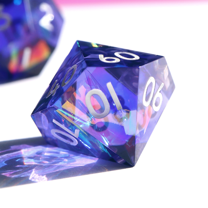Neon Dreamer Holographic Dice - Sharp Edge Resin Dice Set – Everything Dice