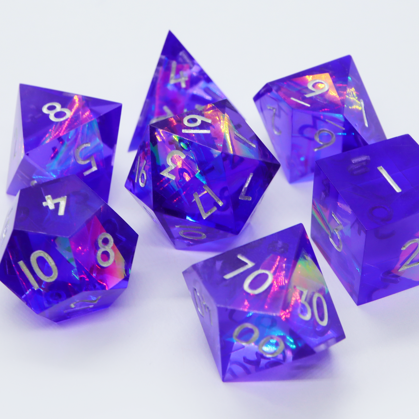 Neon Dreamer Holographic Dice - Sharp Edge Resin Dice Set – Everything Dice