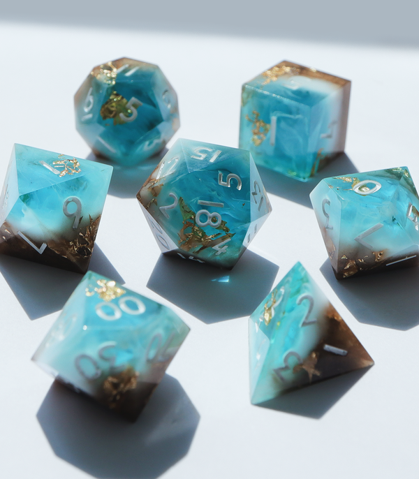 Riptide Ocean Dice - Sharp Edge Resin Dice Set – Everything Dice