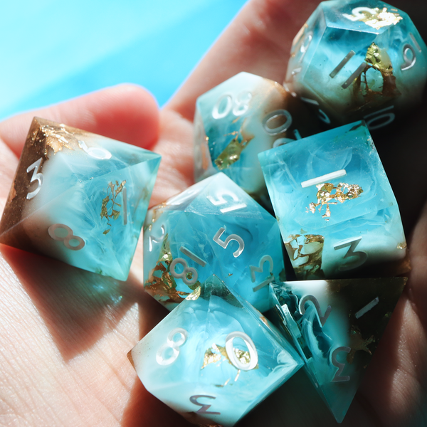 Riptide Ocean Dice - Sharp Edge Resin Dice Set – Everything Dice
