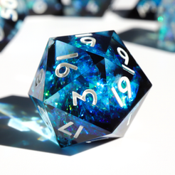 Stardust Geode Holographic Galaxy Dice - Sharp Edge Resin Dice Set ...