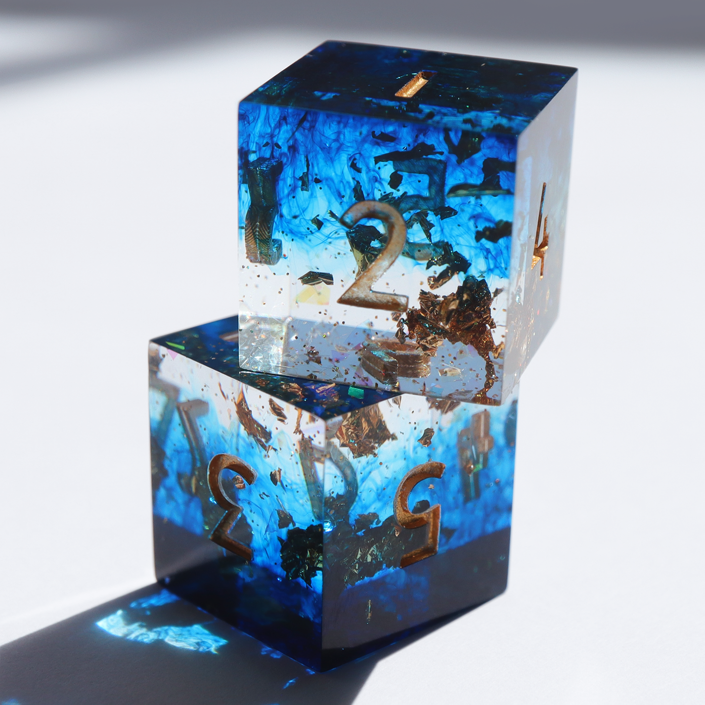 Sacred Flame Holographic Smoke Dice - Sharp Edge Resin Dice Set ...