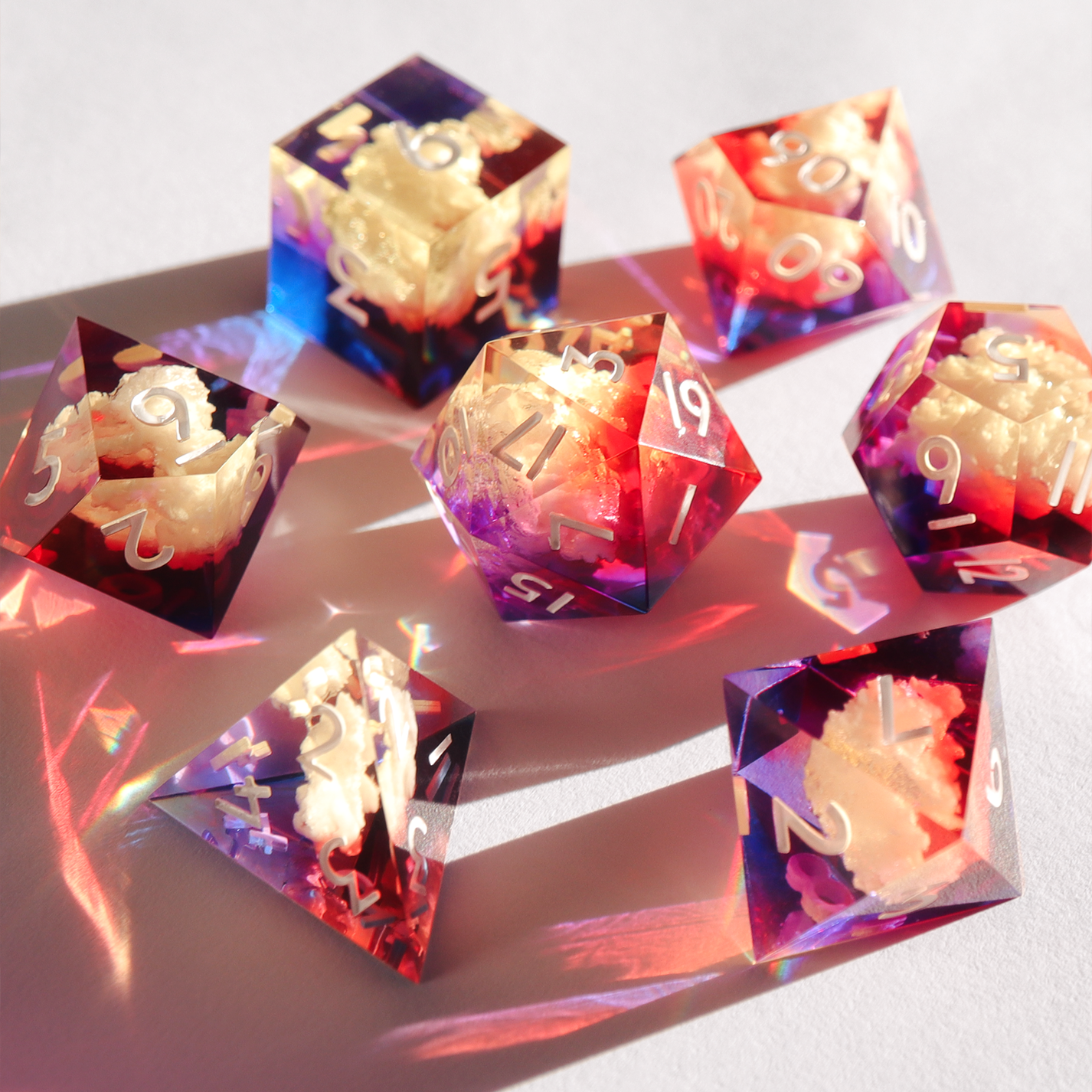 Sunrise Sonata Cloud Dice - Sharp Edge Resin Dice Set – Everything Dice