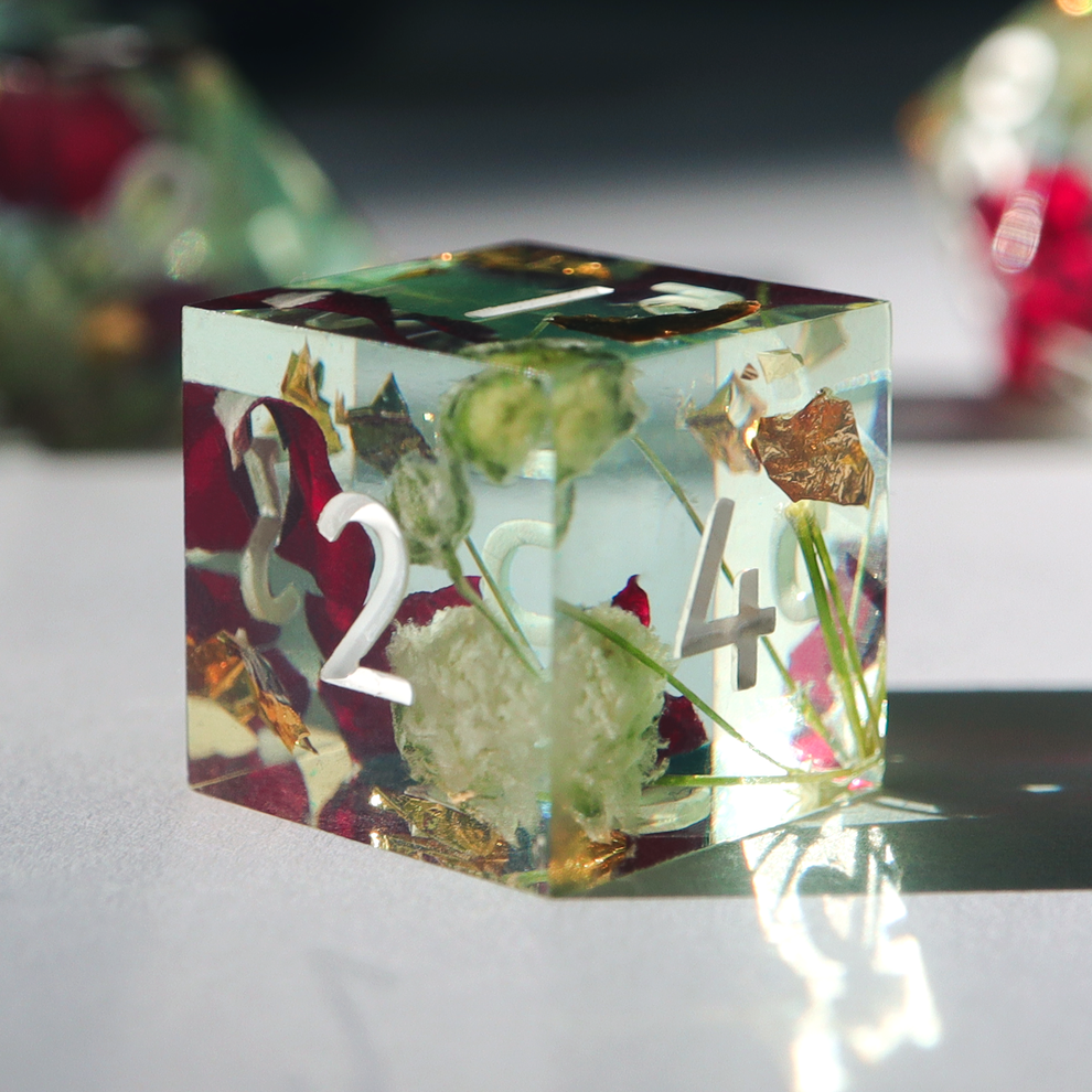 Victorian Tearoom Floral Dice - Sharp Edge Resin Dice Set – Everything Dice