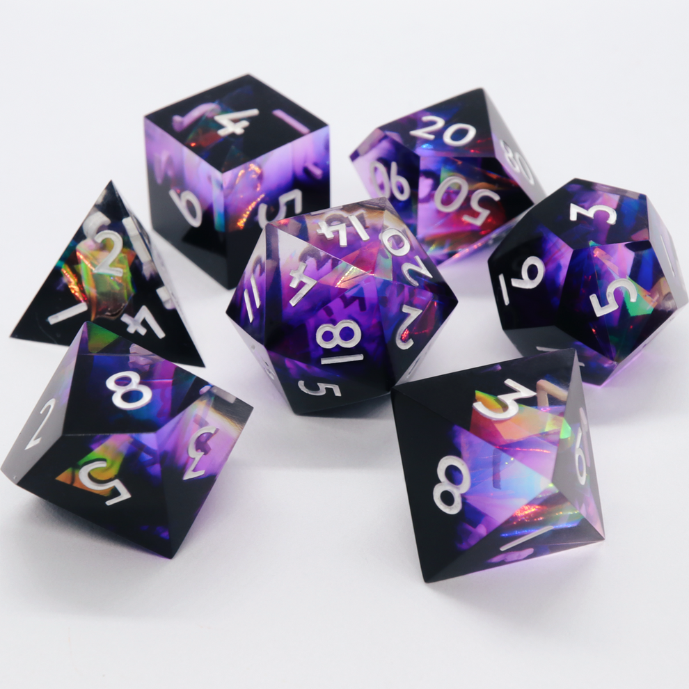 Warlock Deluxe Holographic Dice - Sharp Edge Resin Dice Set ...