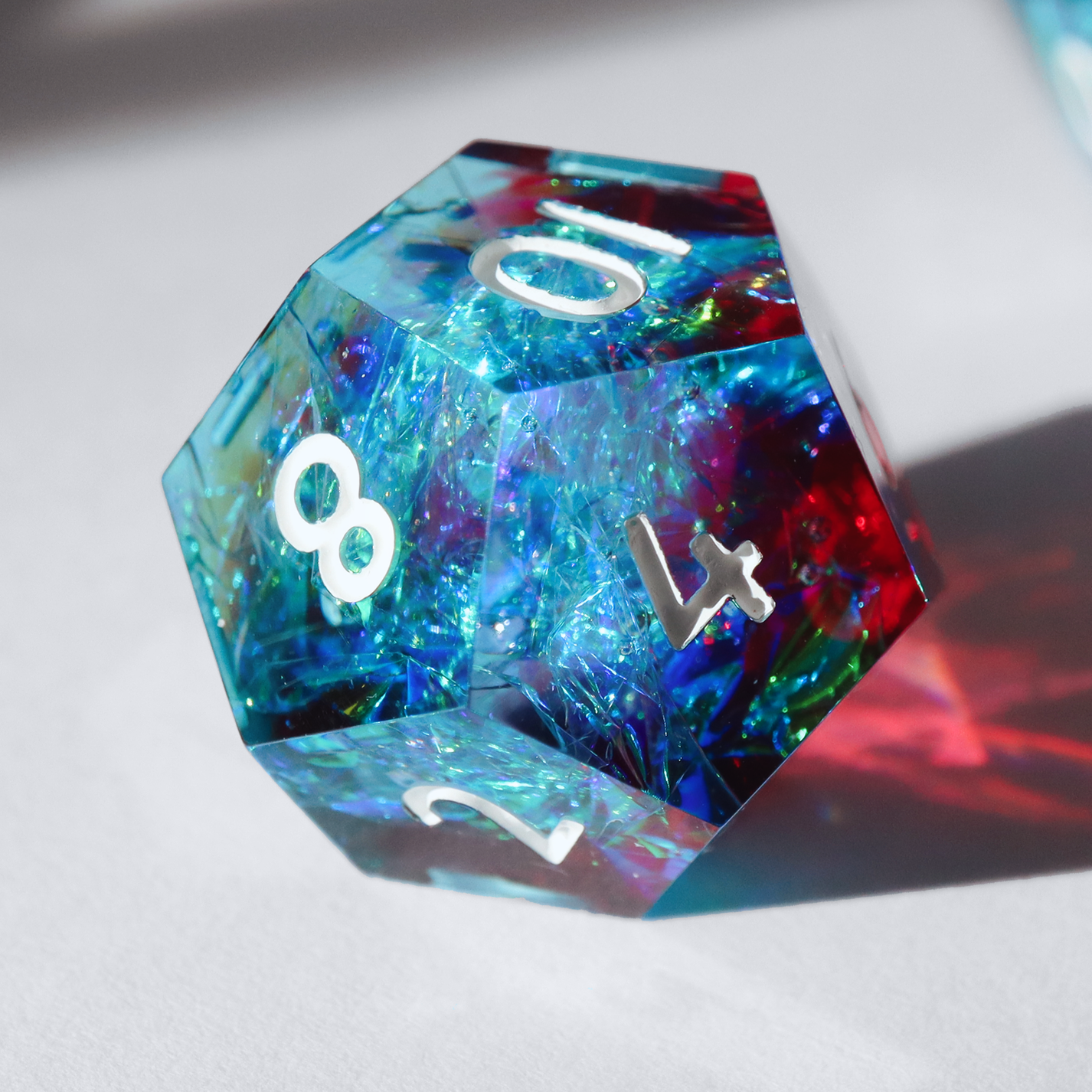 Bleeding Sapphires Holographic Dice - Sharp Edge Resin Dice Set ...