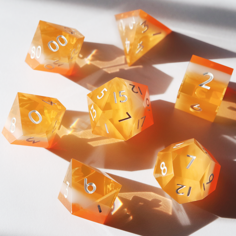 Orange Cream Soda Dice - Sharp Edge Resin Dice Set – Everything Dice
